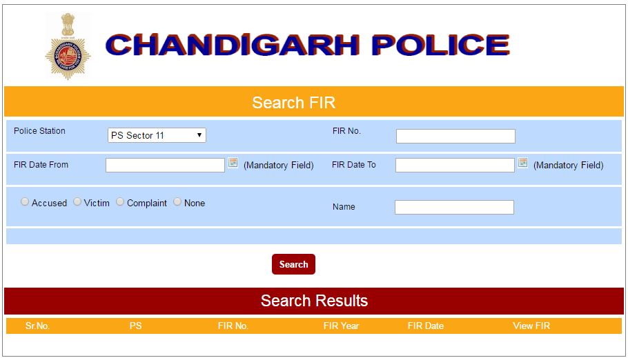 Chandigarh Police Online FIR download| Search FIR copy on internet ...